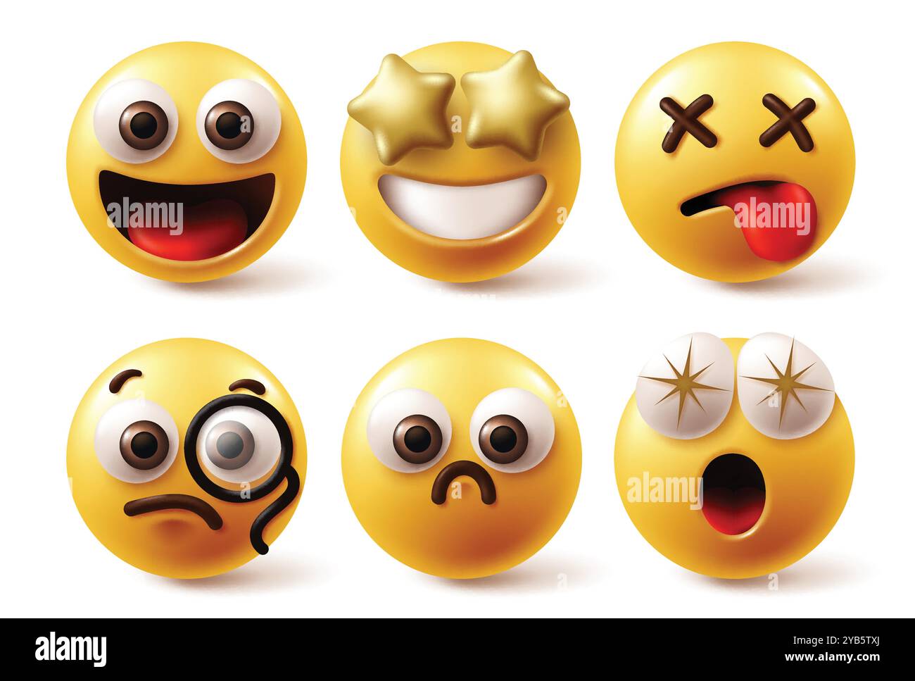 Emoji characters emoticon vector set. Emoticon emojis character in ...