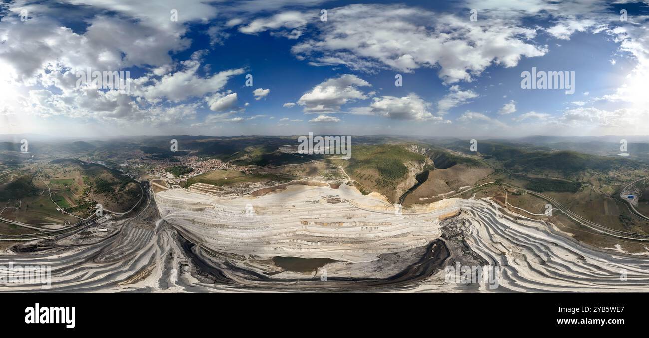 Expanded panorama of open coal mine. View from drone Stock Photo - Alamy