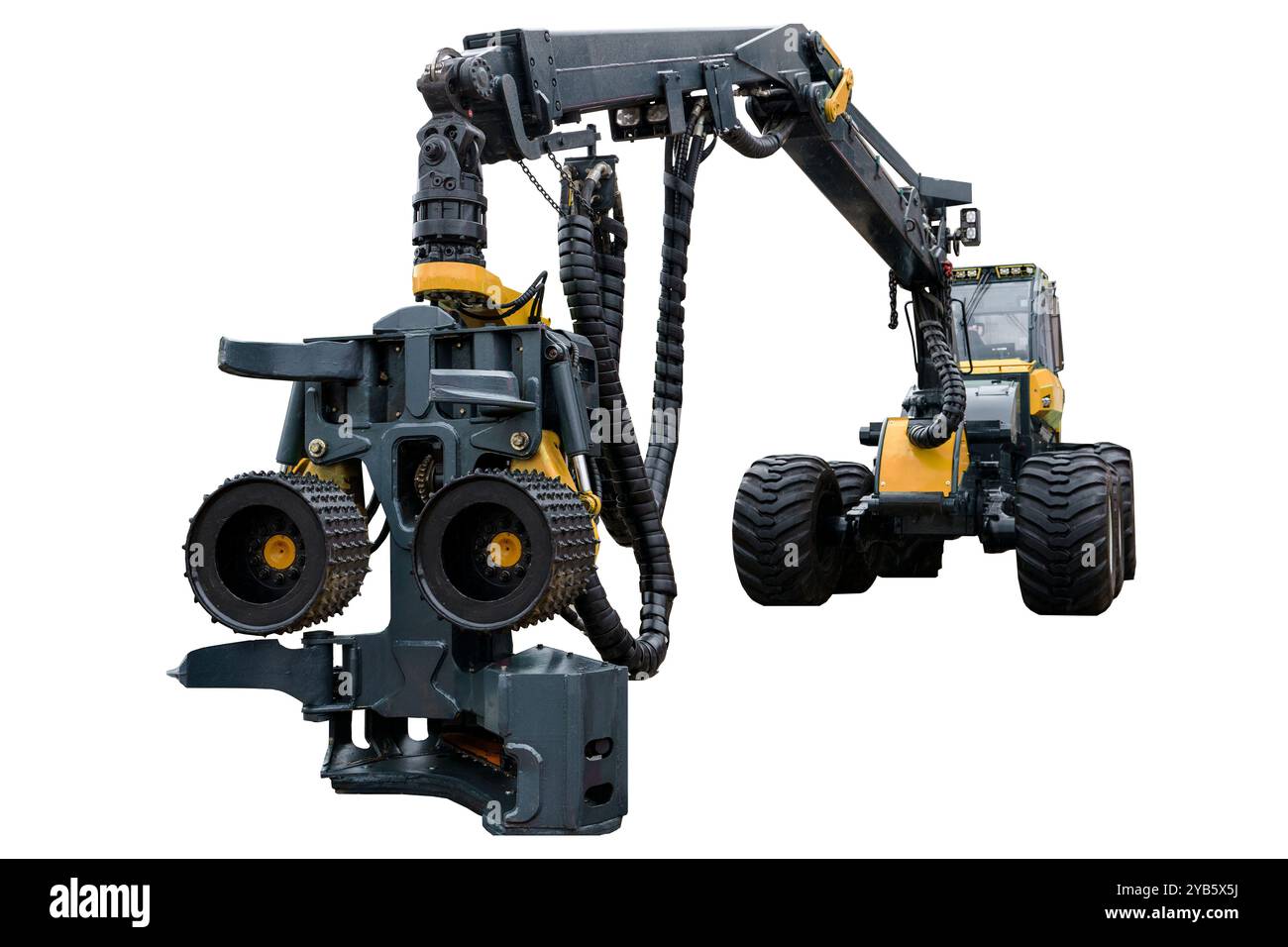 Forestry machine isolated. Forest machinery equipment industrial on ...