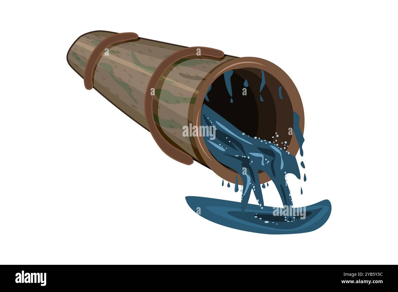 Wastewater and sewer pipe.Dirty water flowing from tube.Industrial pipe ...