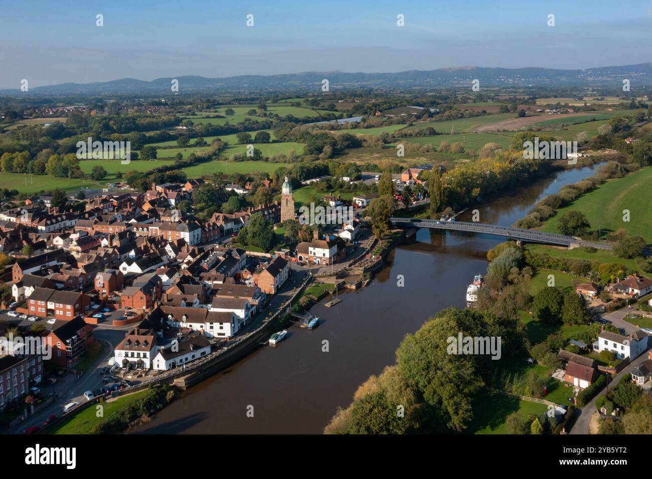 Aerial view of Upton on Severn , Worcestershire , England Stock Photo ...