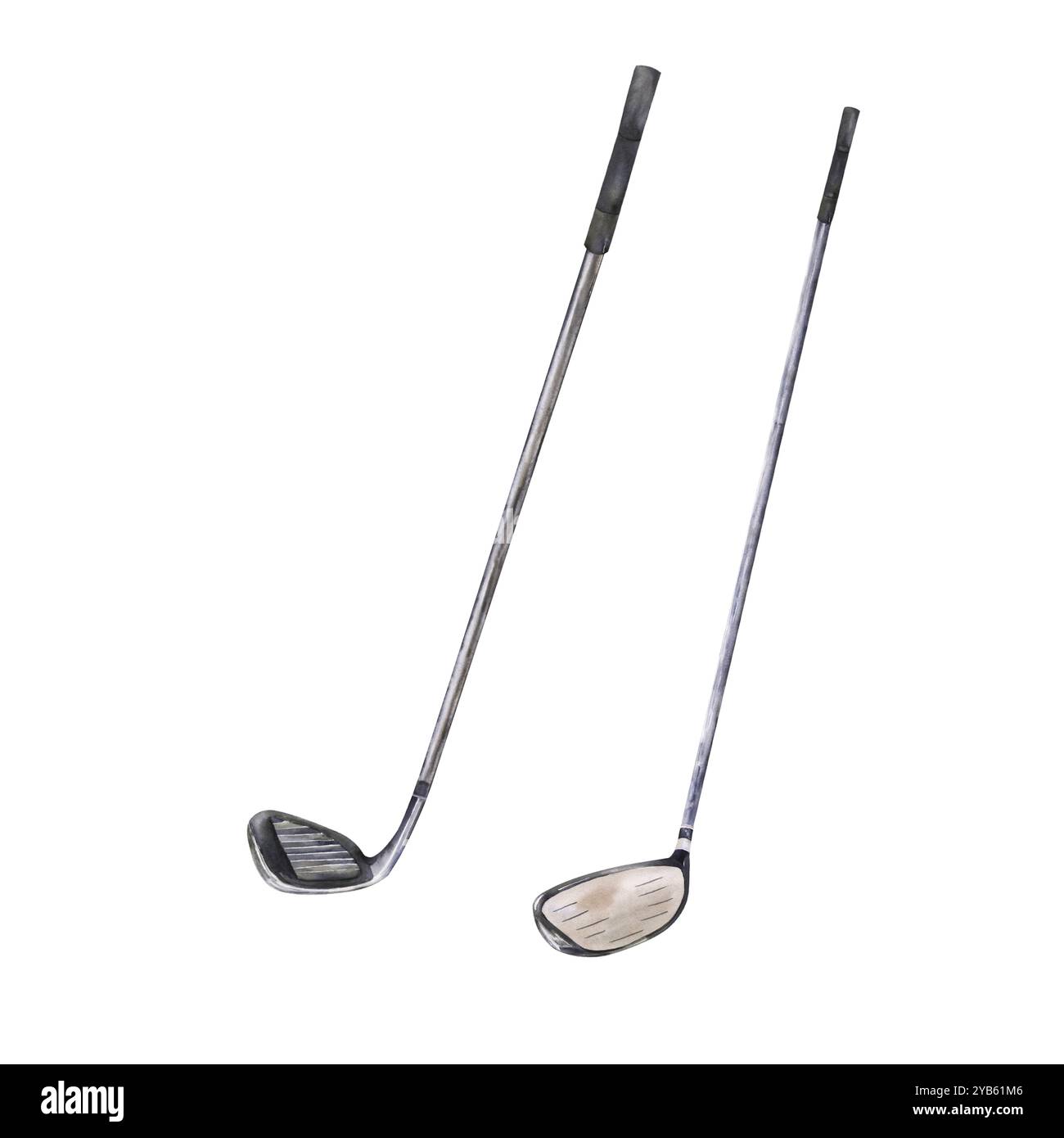a set of golf clubs, hand drawn watercolor Stock Photo - Alamy