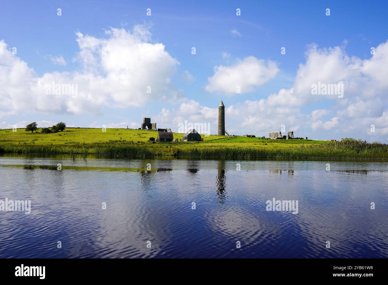 View of Devenish Island Monastic Site located on Lough Erne in County ...