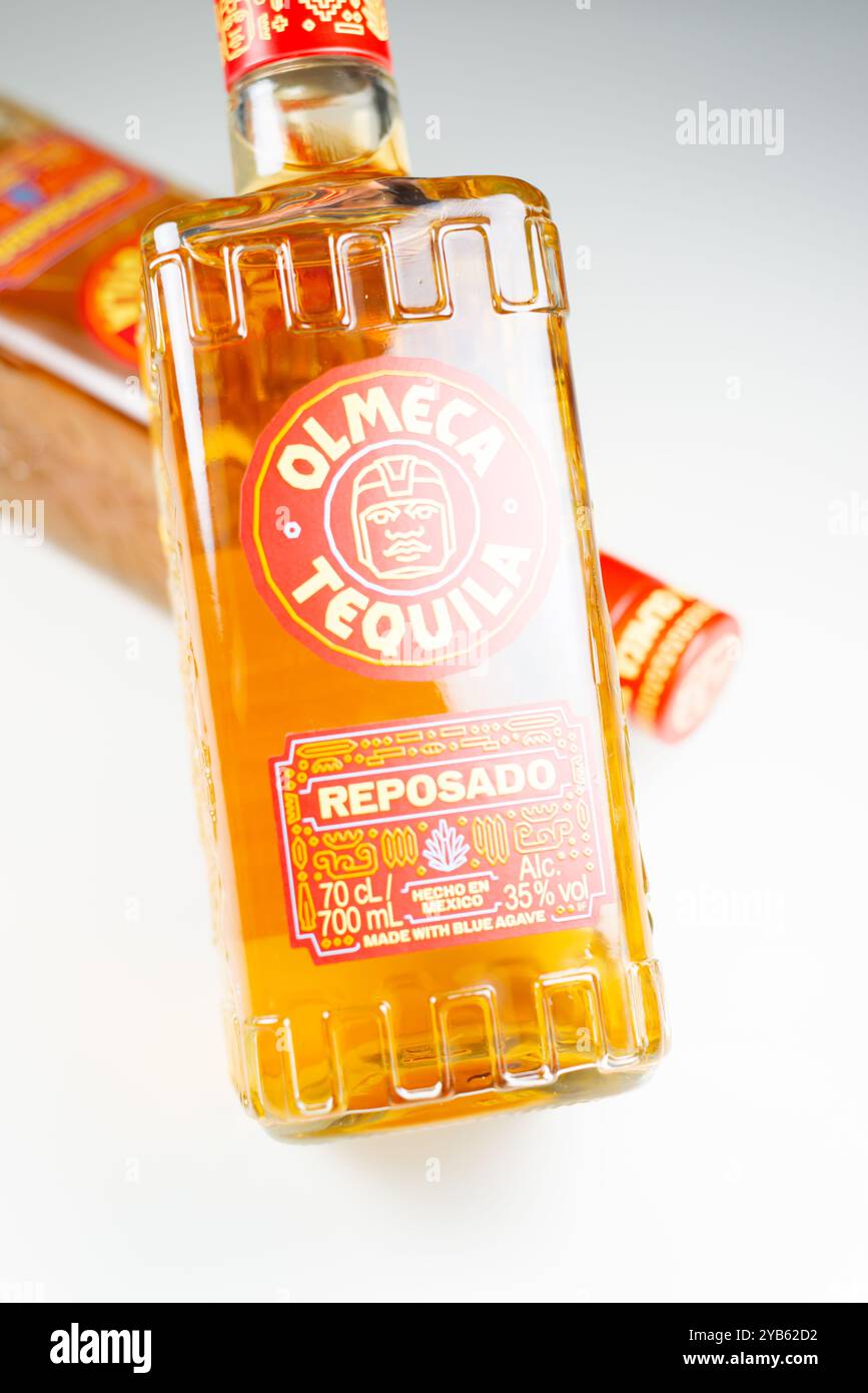 LONDON, UK - 30 MAY 2024 Olmeca Reposado Tequila is one of the few ...