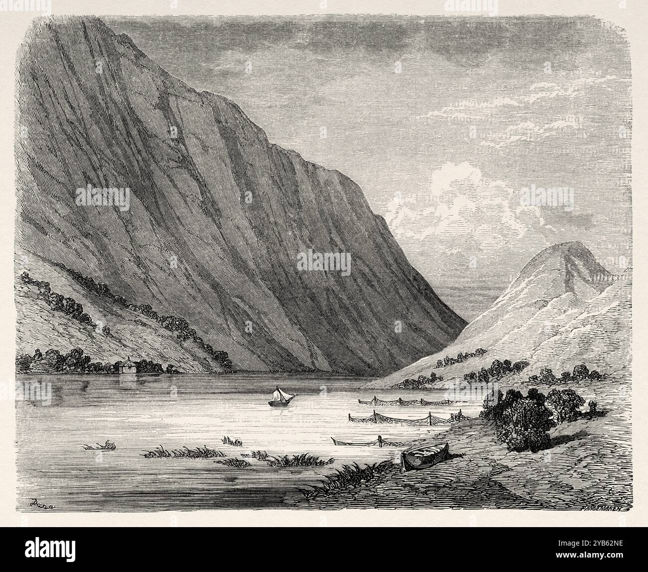 Panoramic view of Lake Bandak, Kviteseid and Tokke municipalities ...