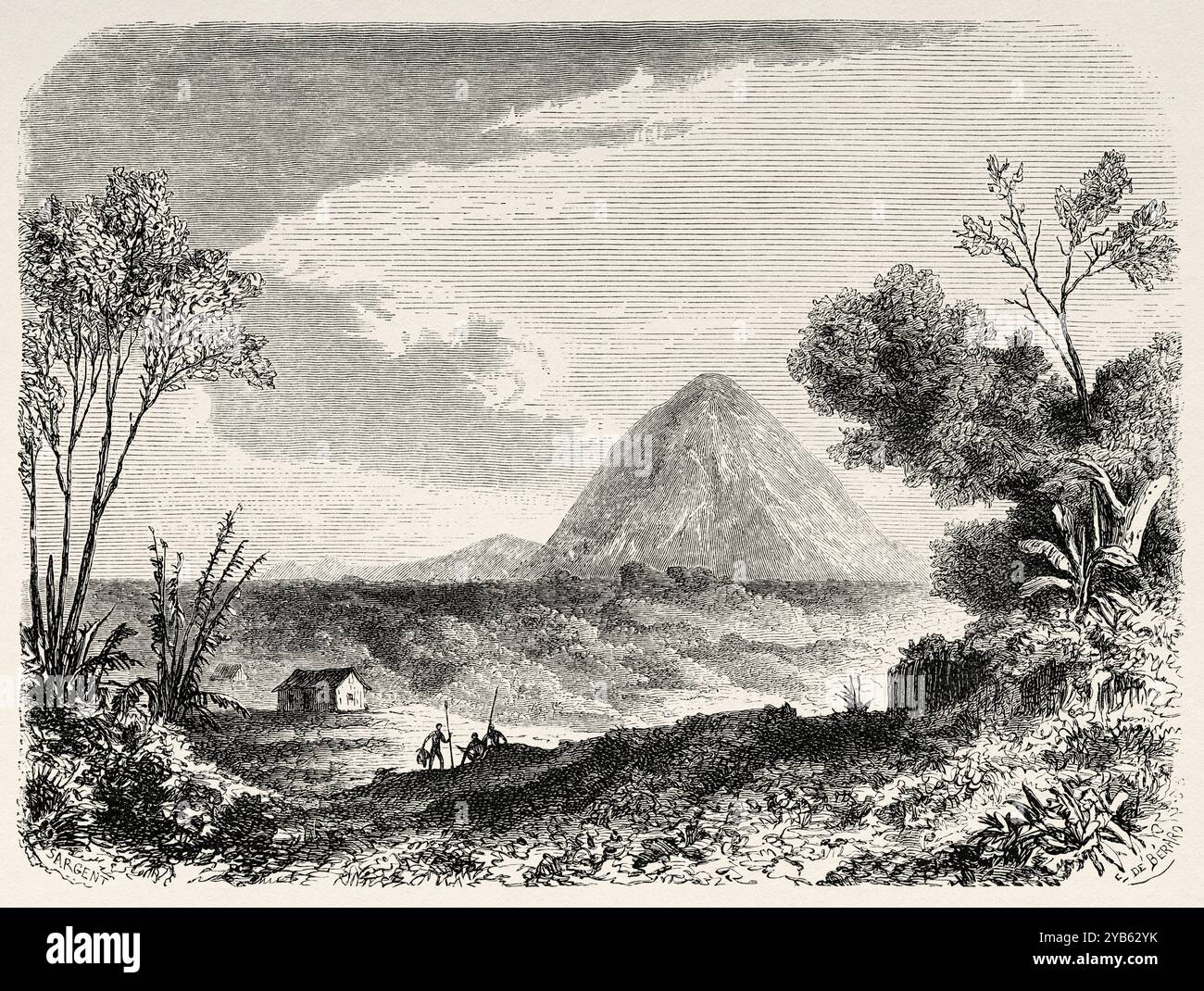 Floreana Island, Galapagos Islands, Ecuador. Drawing by Evremond de ...