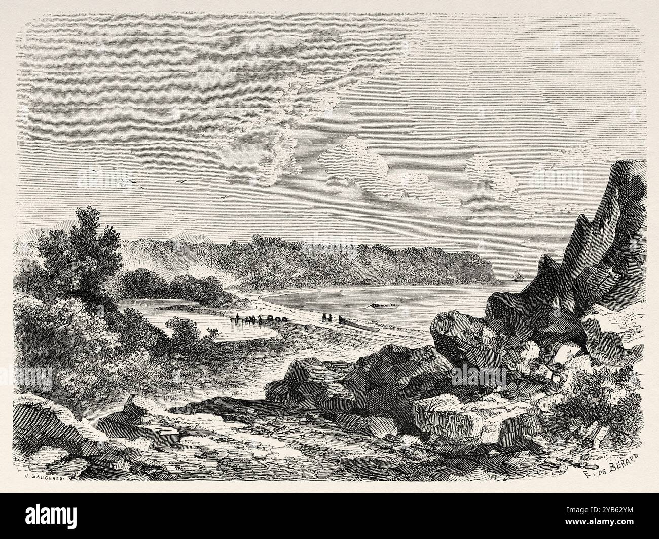 Floreana Island, Galapagos Islands, Ecuador. Drawing by Evremond de ...