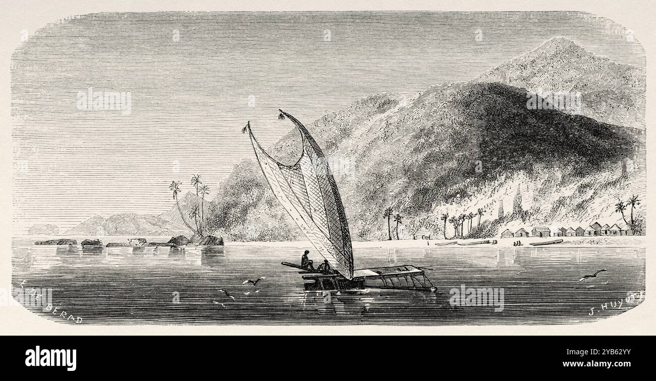 Village of Vanu, Vanikoro island, Solomon islands, Coral islands ...