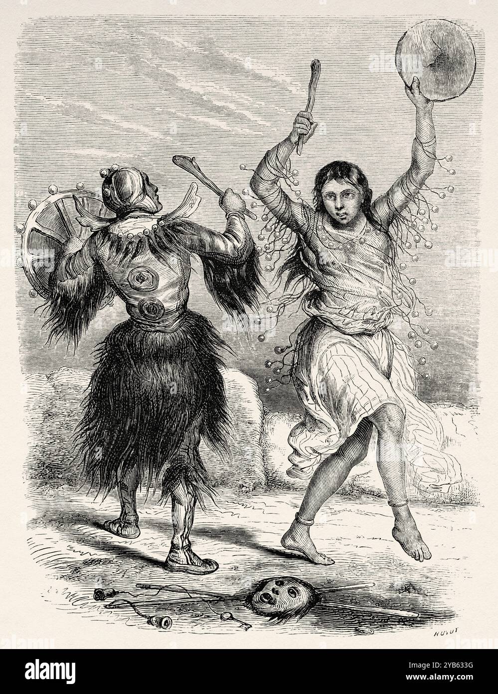 Yakut shaman, Russia. Drawing by Jean Victor Adam (1801-1866) Trip to ...