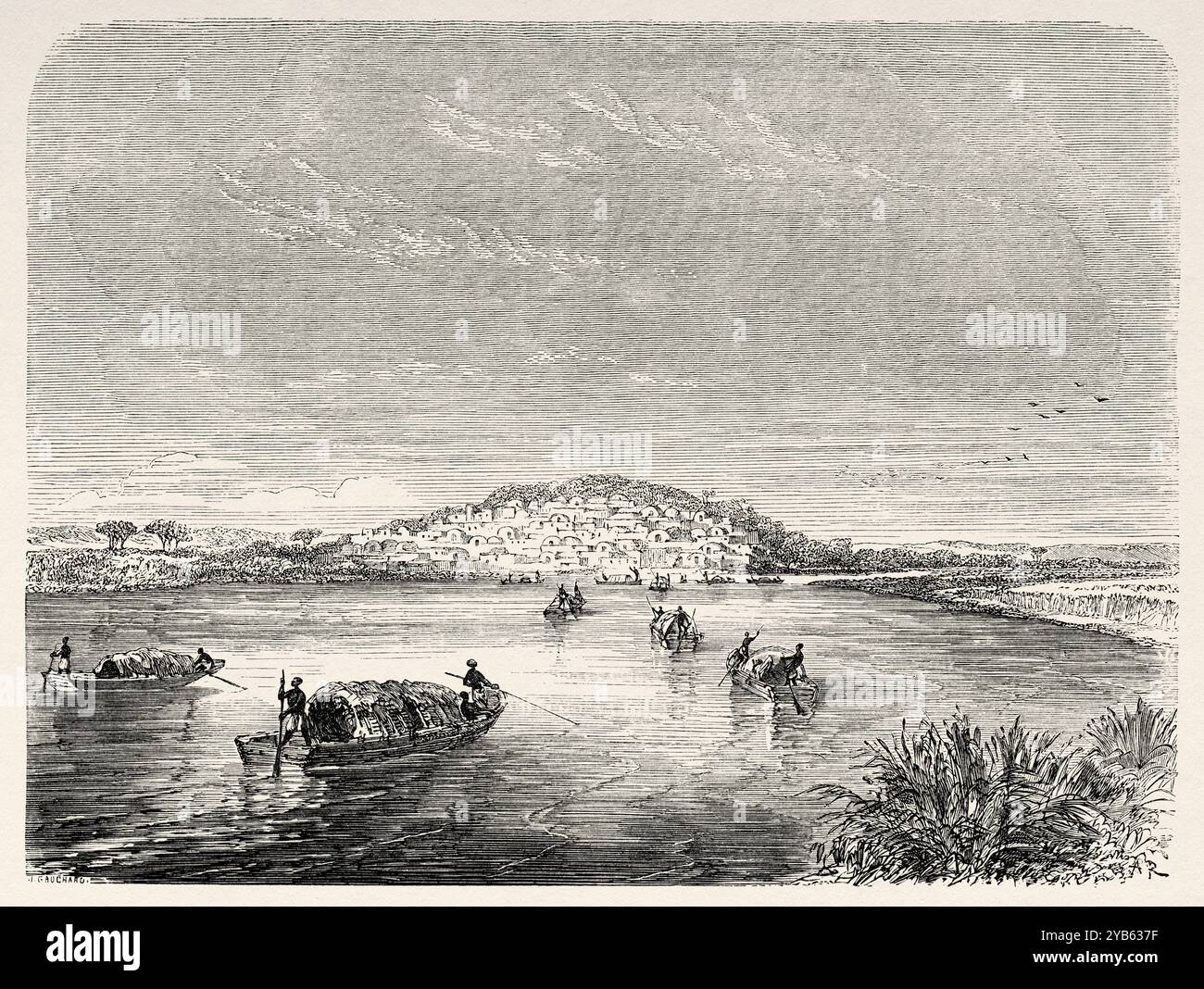 View of Kabra village, Port of Timbuktu on the Niger River, Mali ...