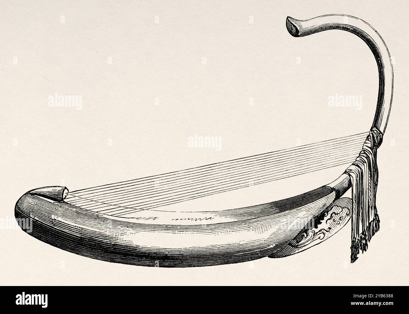 Traditional Burmese Harp, Burma, Myanmar. Southeast Asia. Travel to the ...