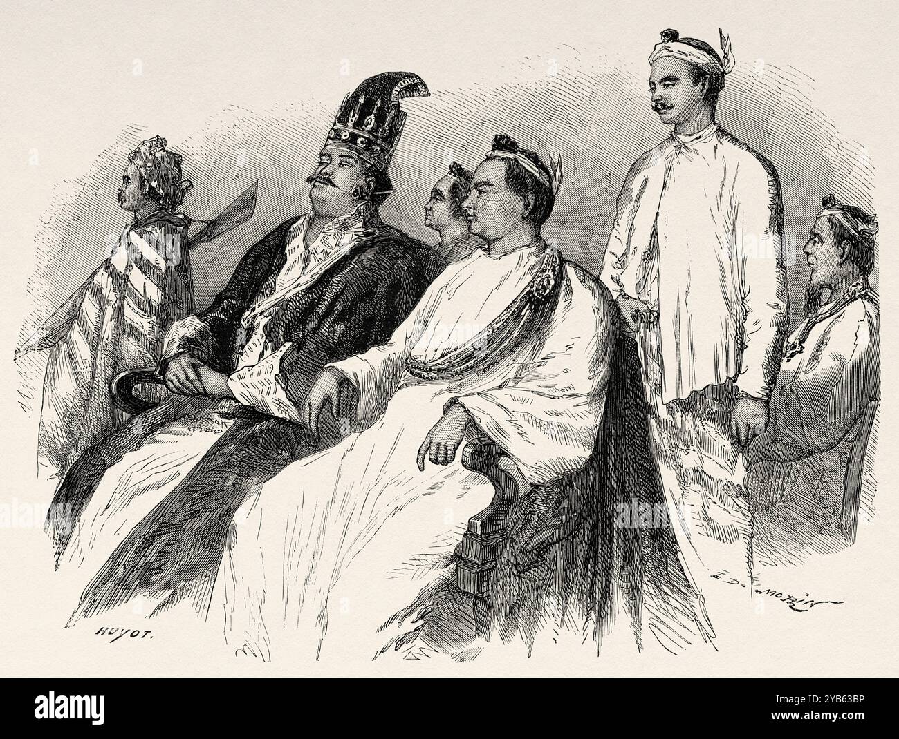 Great lords and Burmese officials, Burma, Myanmar. Southeast Asia ...