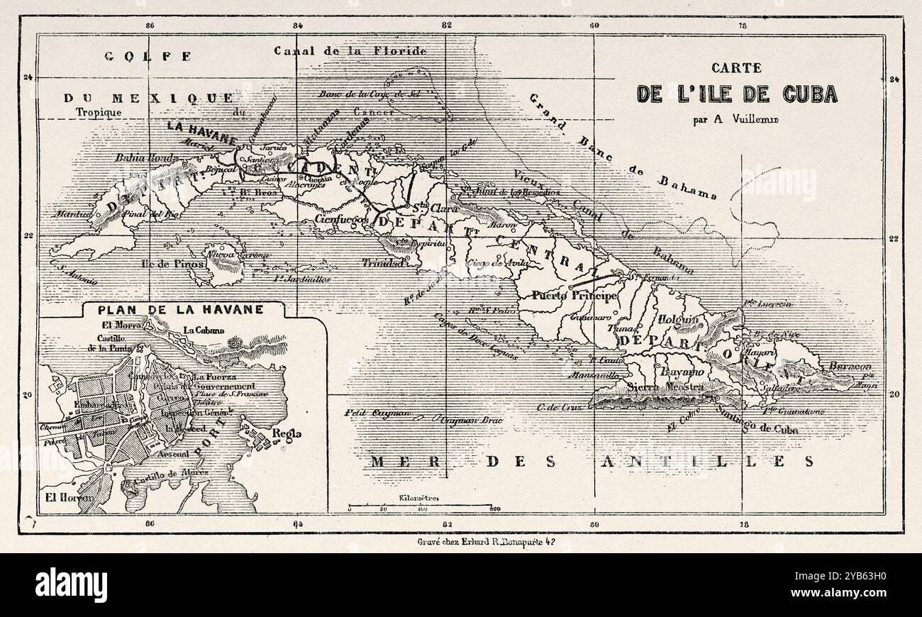 Antique map of cuba hi-res stock photography and images - Alamy