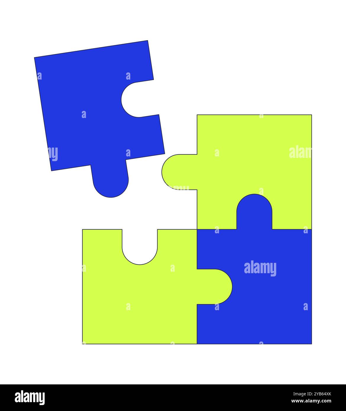 Four puzzle pieces incomplete 2D cartoon object Stock Vector Image ...