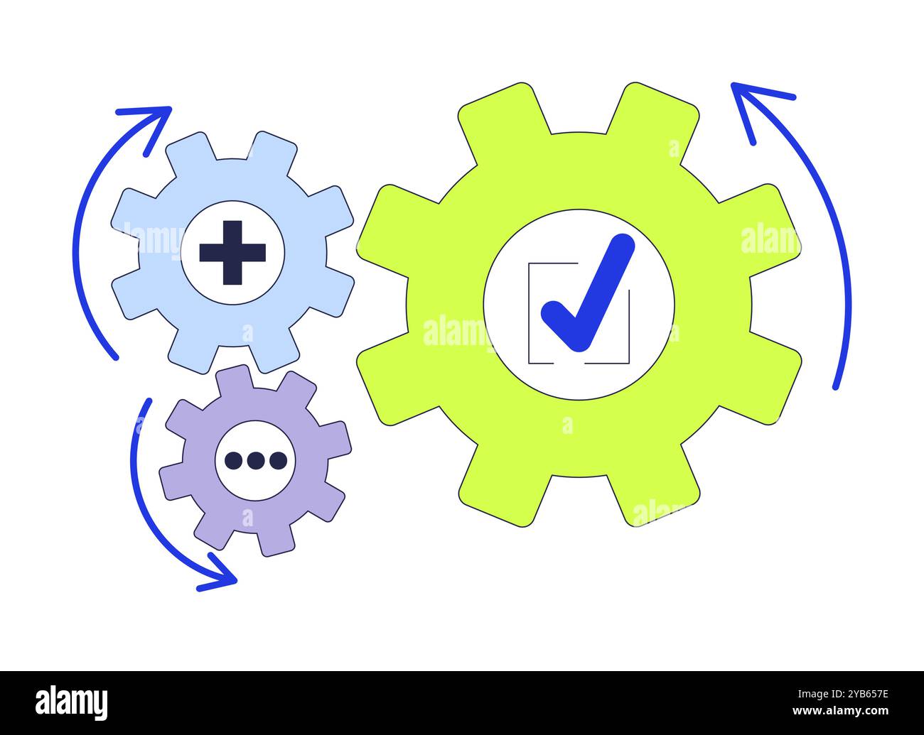 Business Gears Connect 2d Cartoon Object Stock Vector Image And Art Alamy