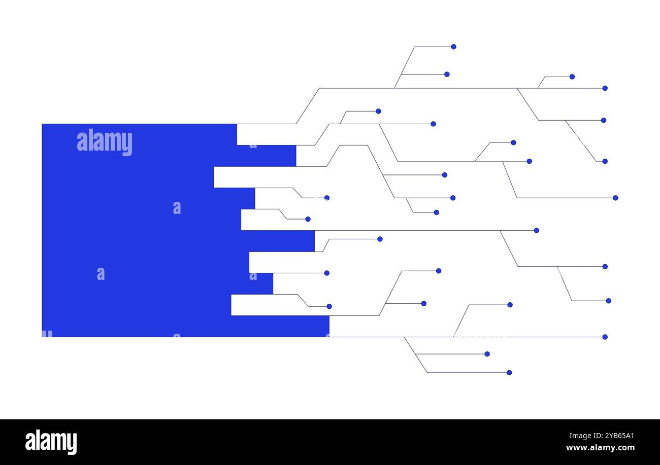 Horizontal Bar Chart Digital Data Circuit Lines 2d Cartoon Object Stock
