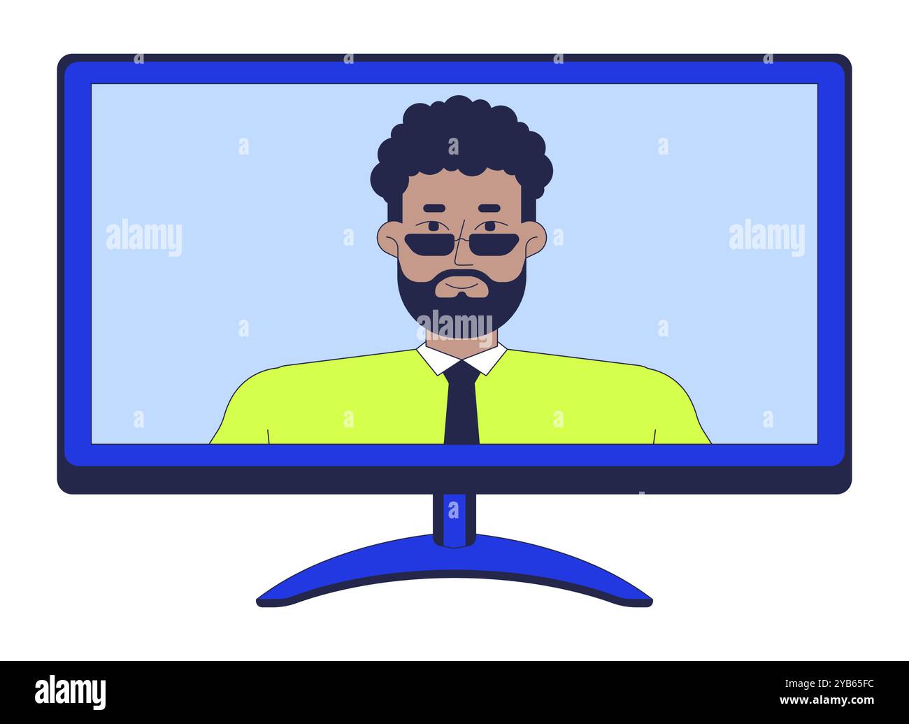 Video call bearded black man Stock Vector Images - Alamy