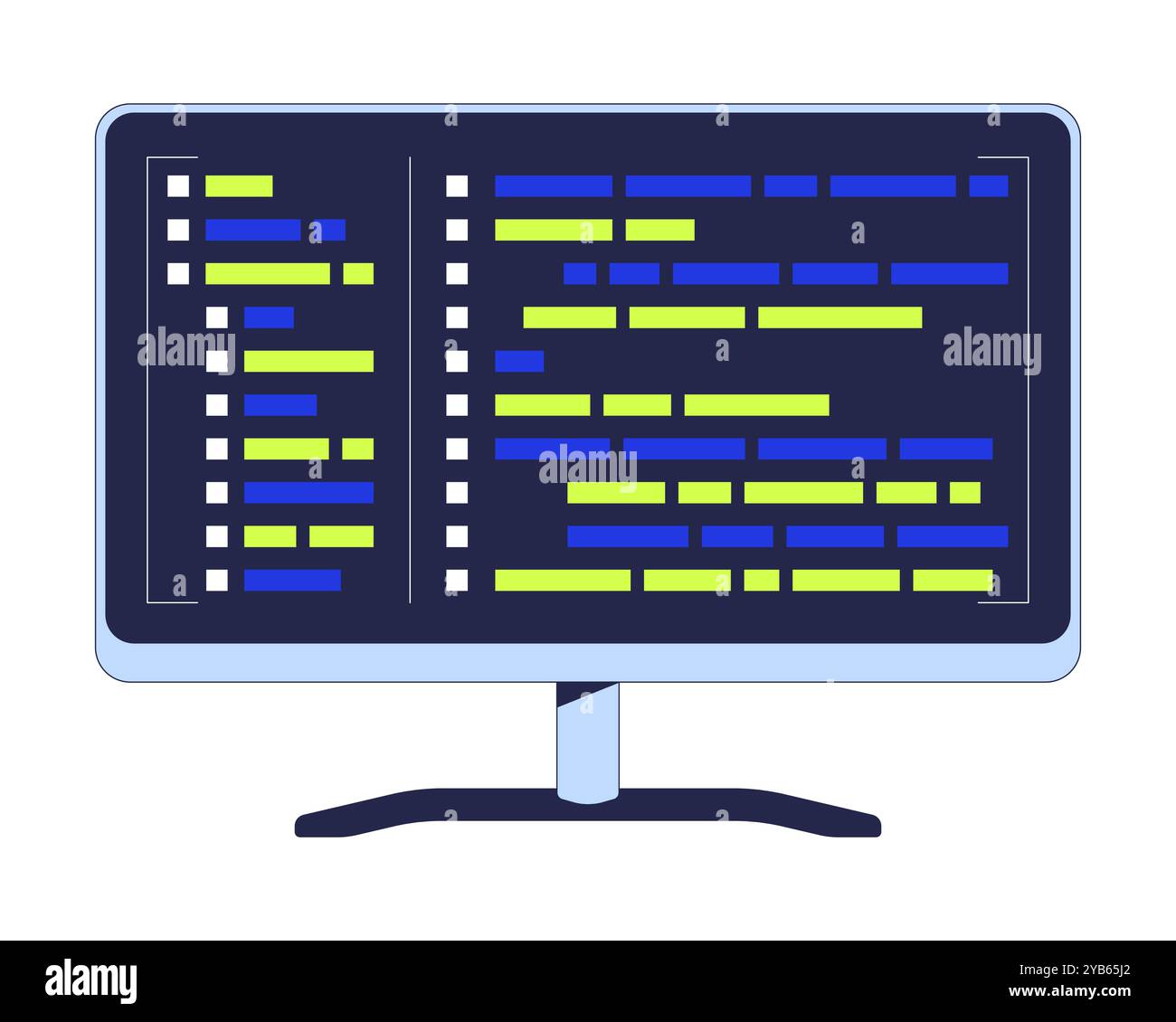 Computer Monitor With Programming Syntax Code 2d Cartoon Object Stock 