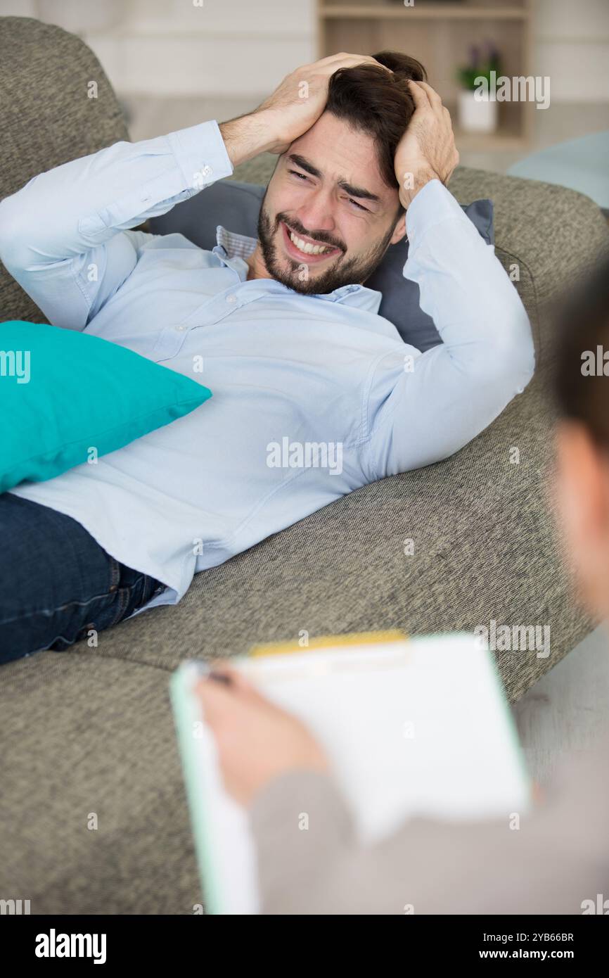 sad patient at psychologist psychology support Stock Photo - Alamy