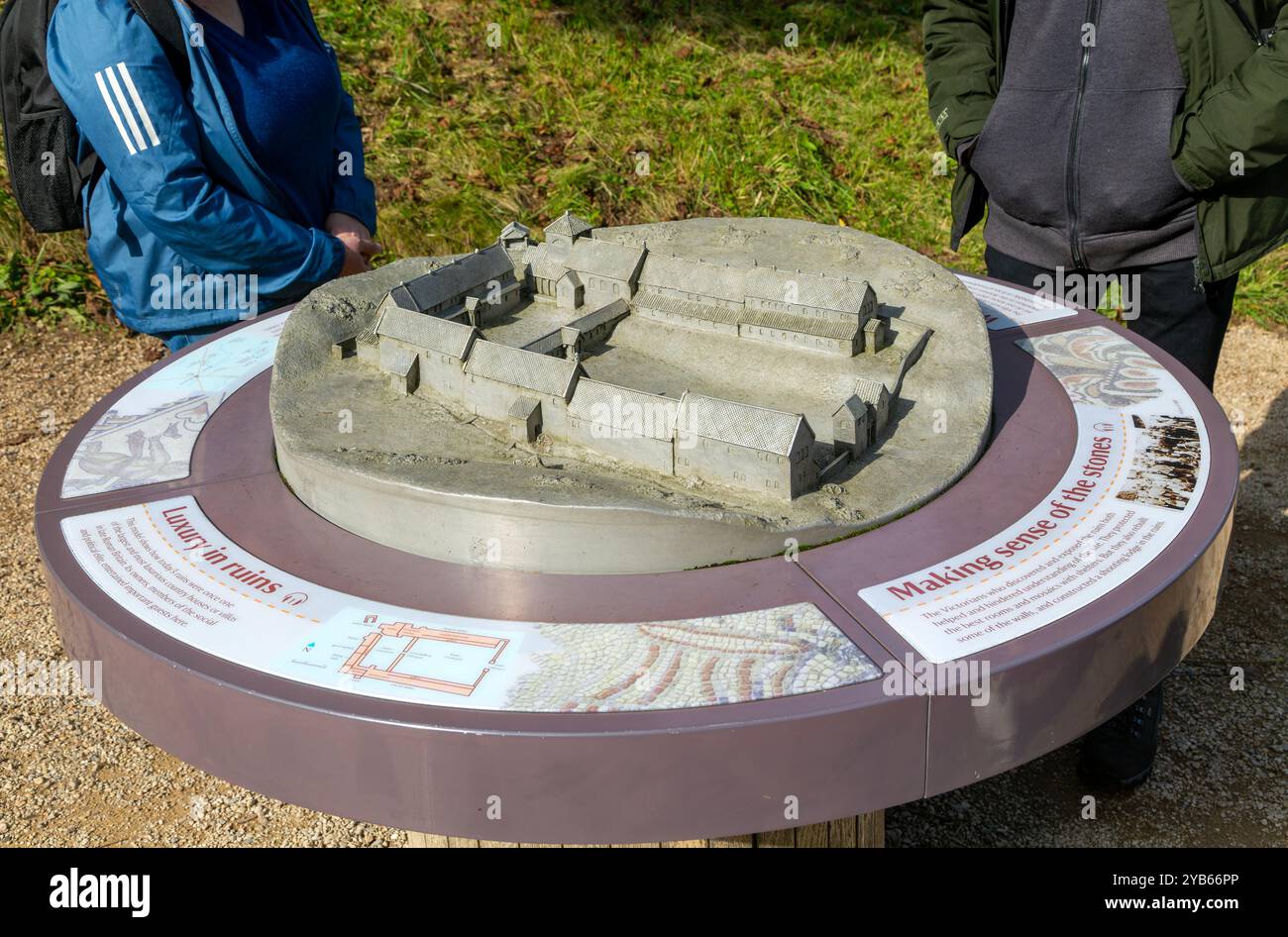 Model of farmstead buildings excavated at Chedworth Roman Villa ...