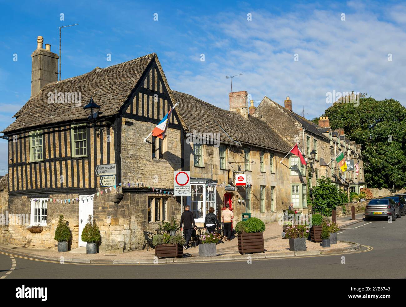 Post Office and The Bull Hotel and public house, village of Fairford ...