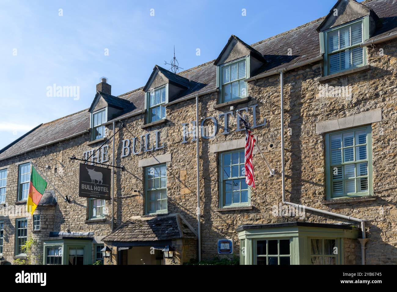 The Bull Hotel and public house, village of Fairford, Cotswolds ...