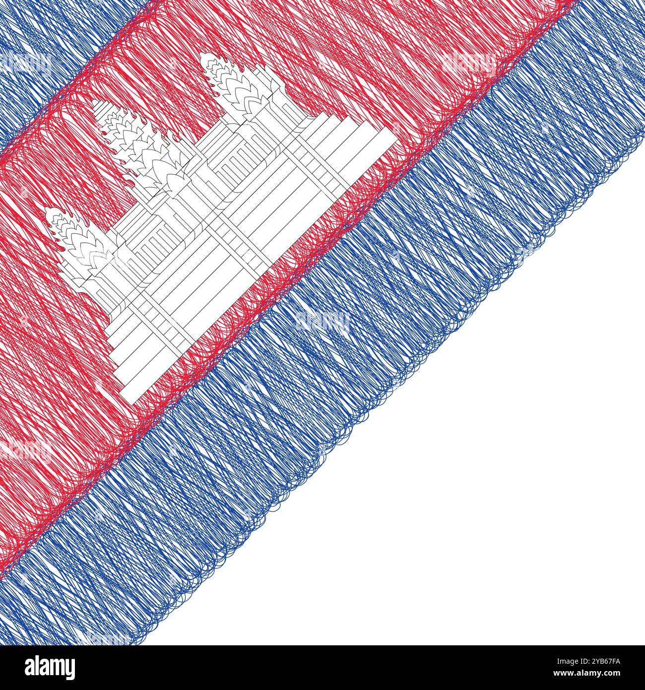 Cambodia Independence Day November 9. Scribble style Cambodia flag ...