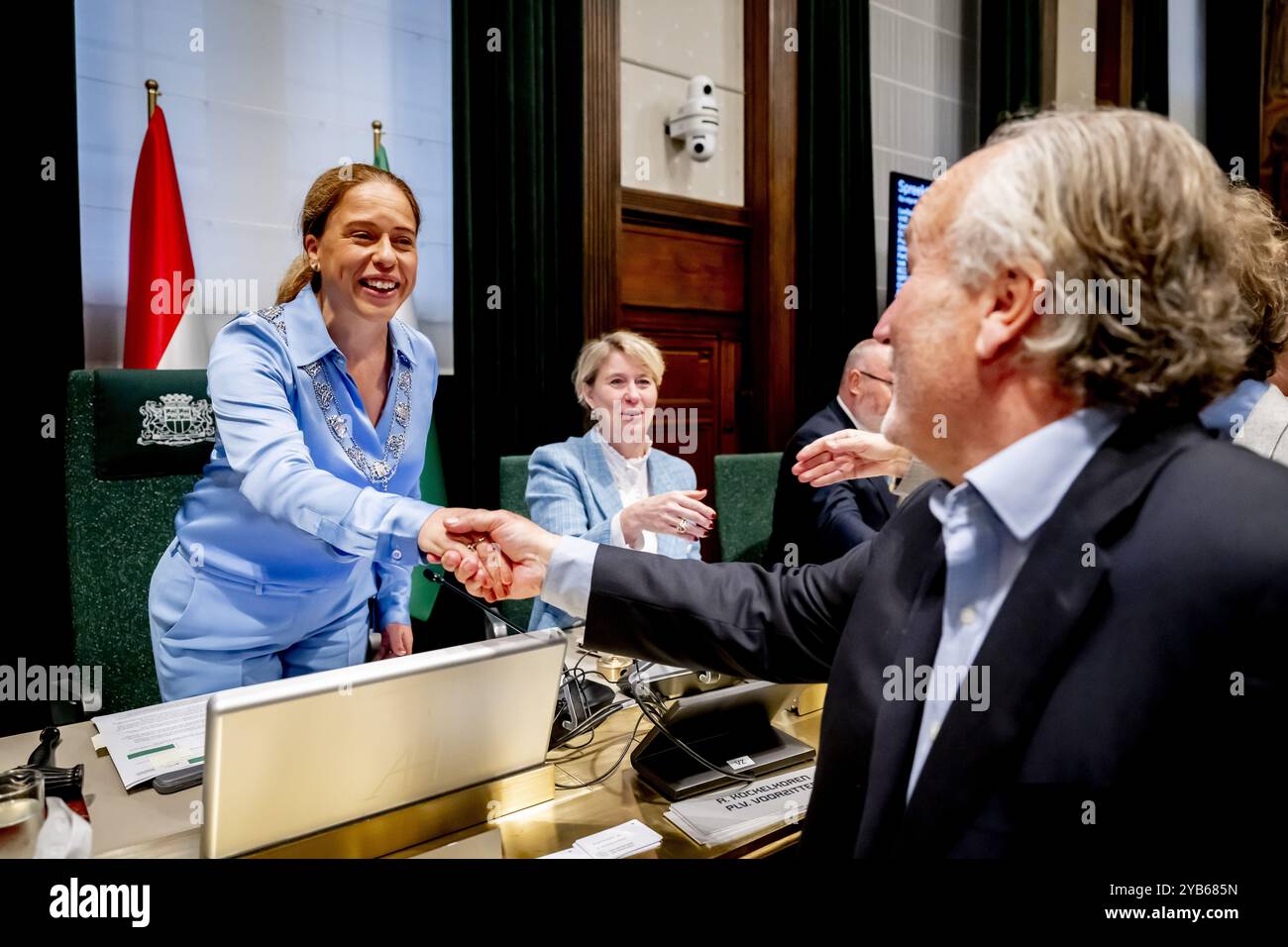 ROTTERDAM - Mayor Carola Schouten of Rotterdam during her first city ...