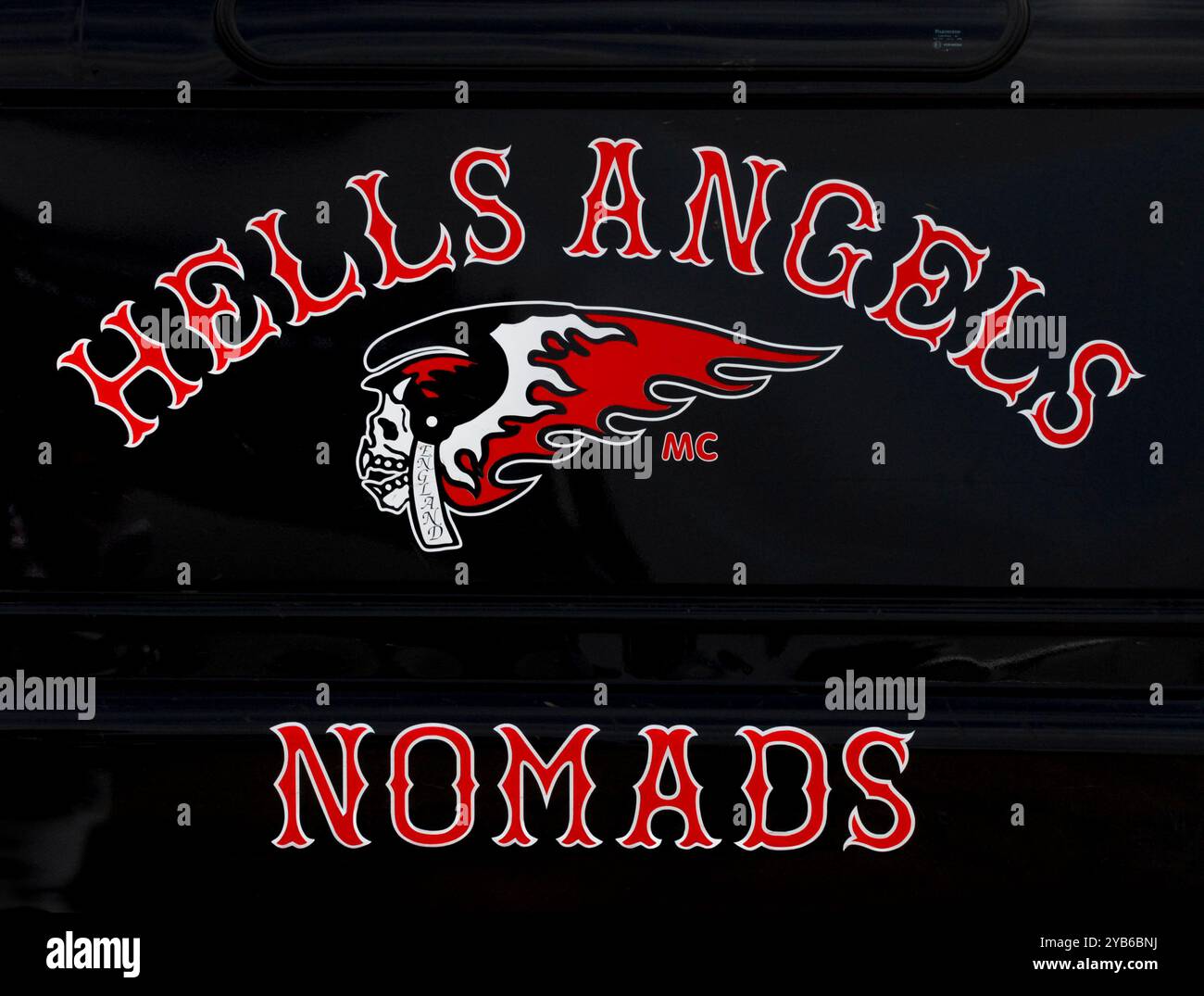 Hells Angels logo on the side of a van, V2007, Hylands Park, Chelmsford ...