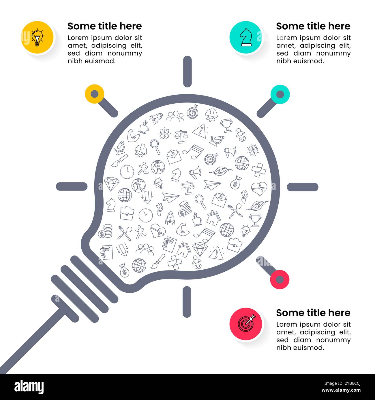 Infographic template with icons and 3 options or steps. Bulb. Can be ...