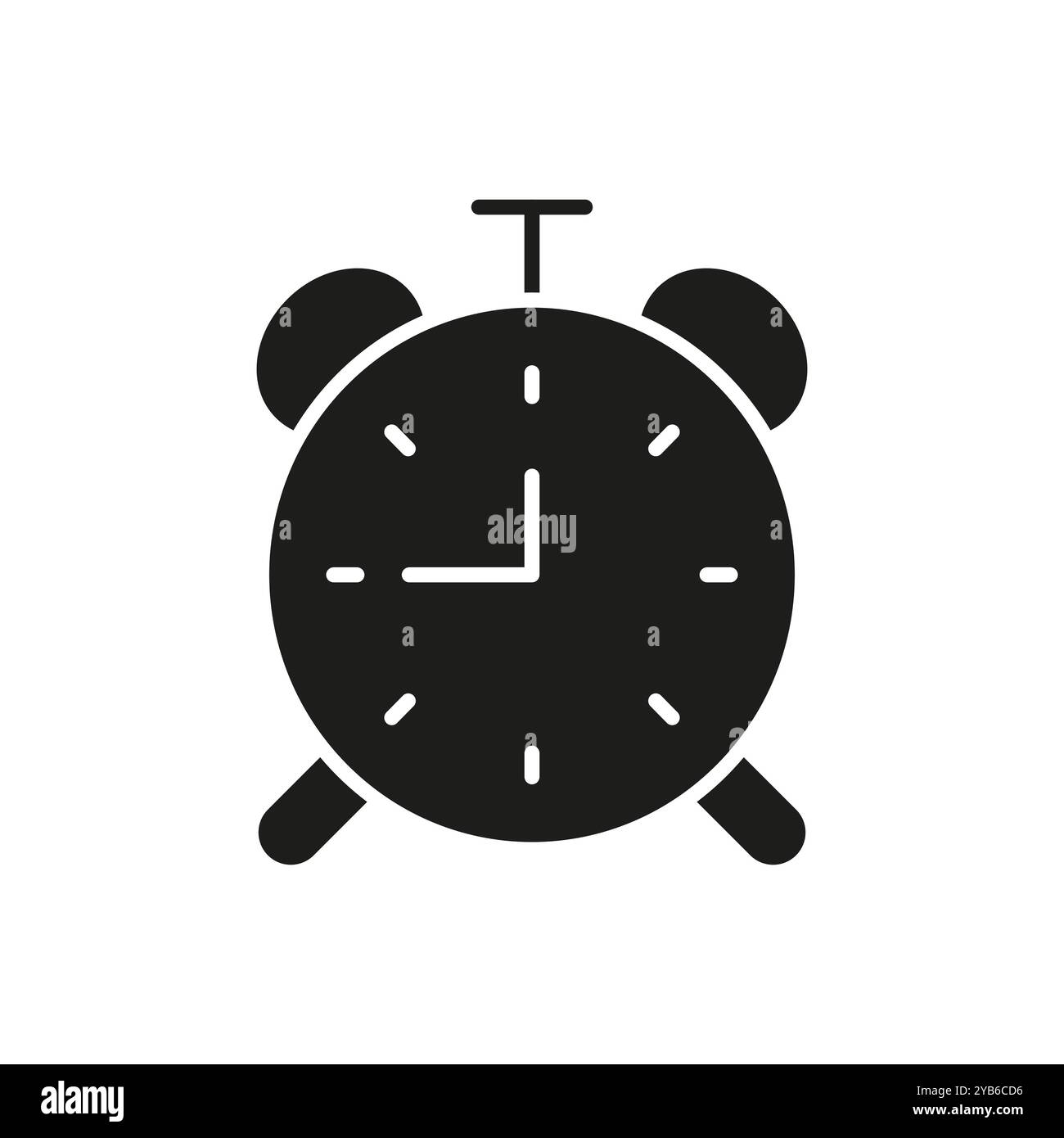 Alarm Clock Silhouette Icon, Symbol of Timing for Fitness, Meals ...