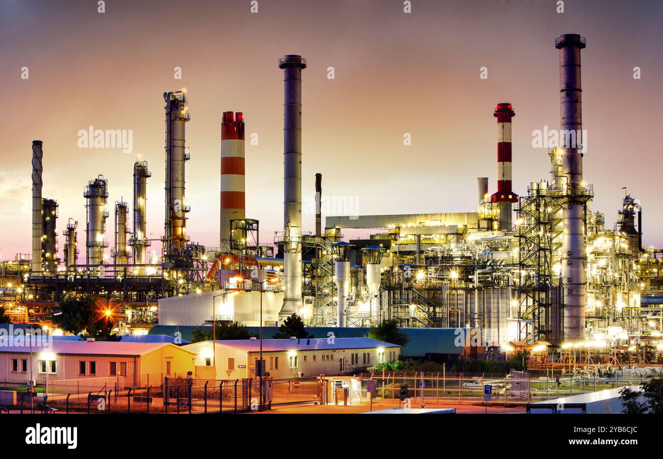 Oil refinery and plant and tower column of Petrochemistry industry in ...