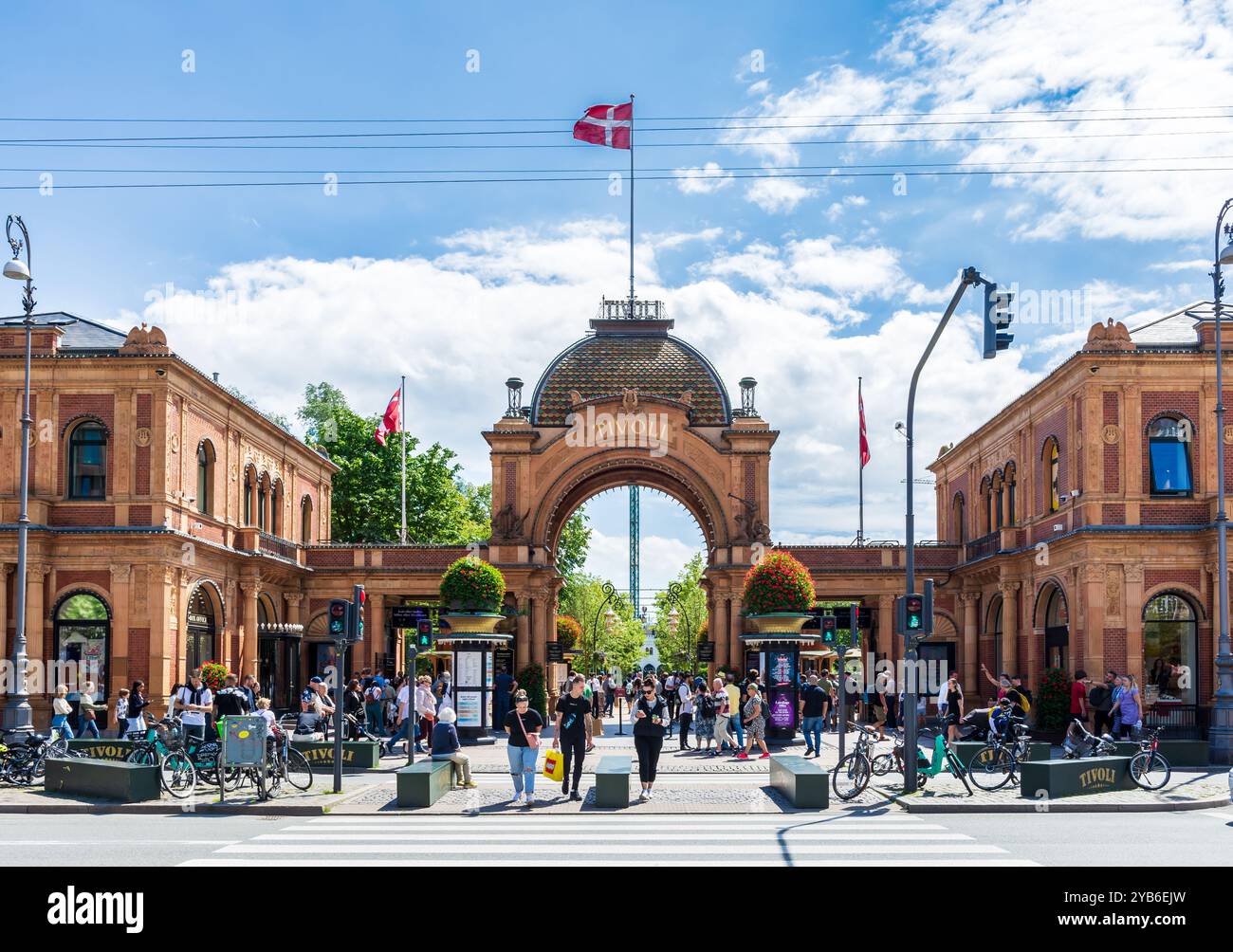 Main entrance to the Tivoli Gardens, an amusement park and pleasure ...