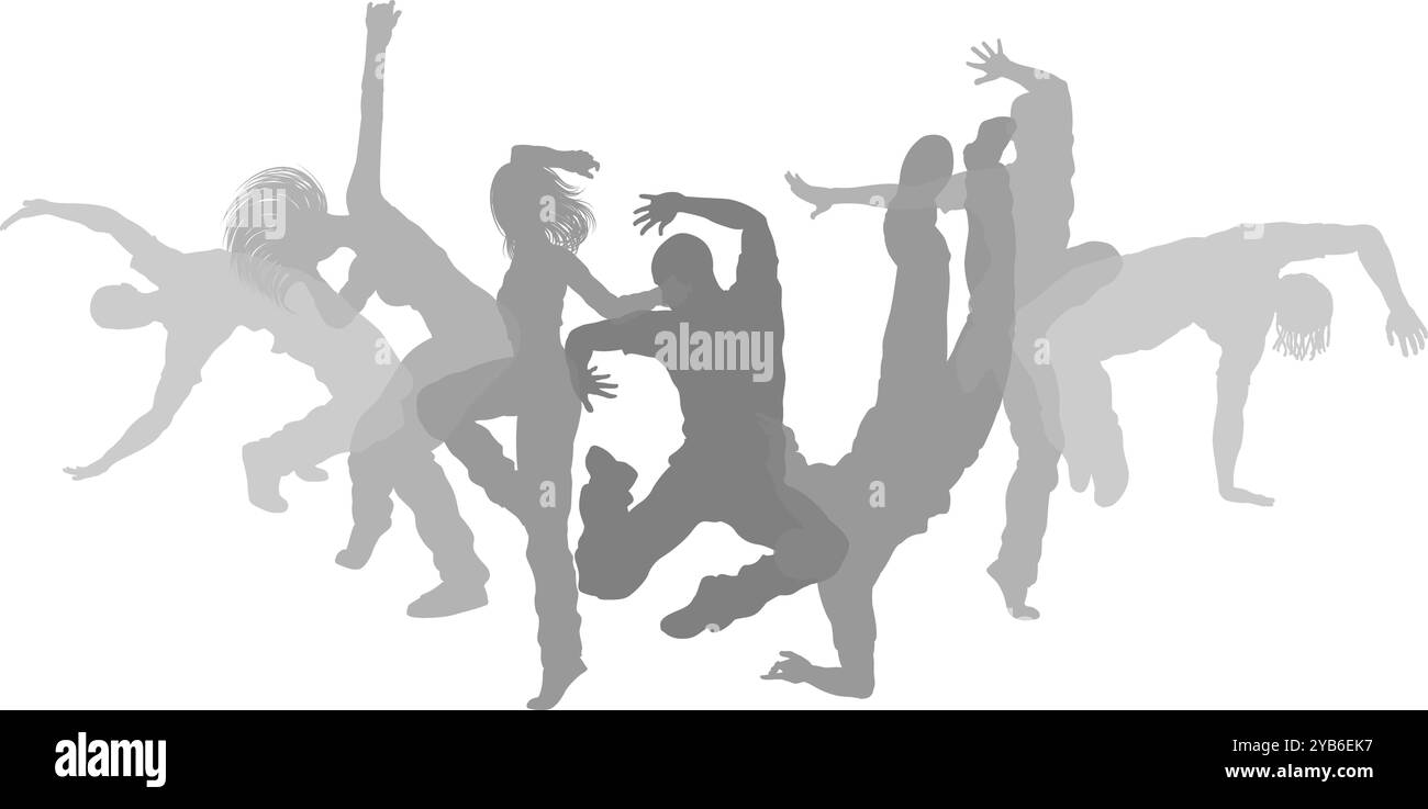 Dancer silhouette set boy and girl hi-res stock photography and images - Alamy