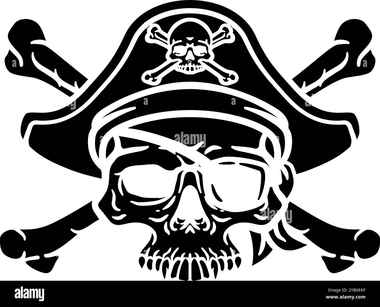 Pirate Hat Skull and Crossbones Cartoon Stock Vector Image & Art - Alamy