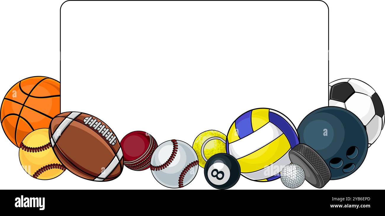 Sport Ball Sign Sports Balls Background Frame Stock Vector Image & Art ...