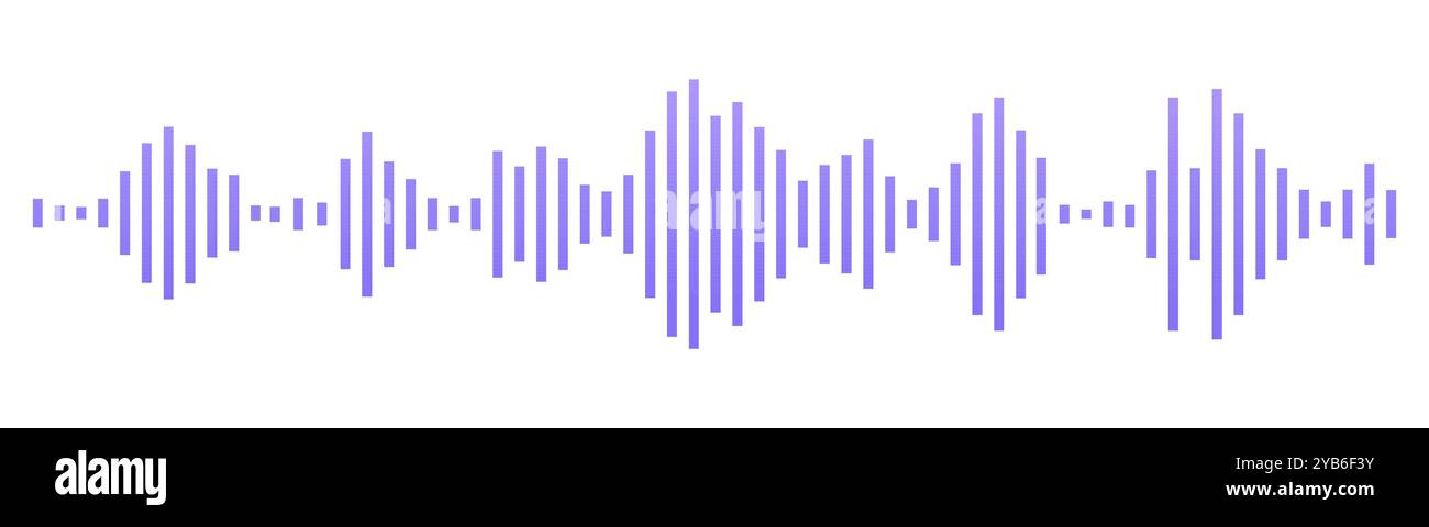 Sound wave or voice message waveform. Podcast, media record, radio ...