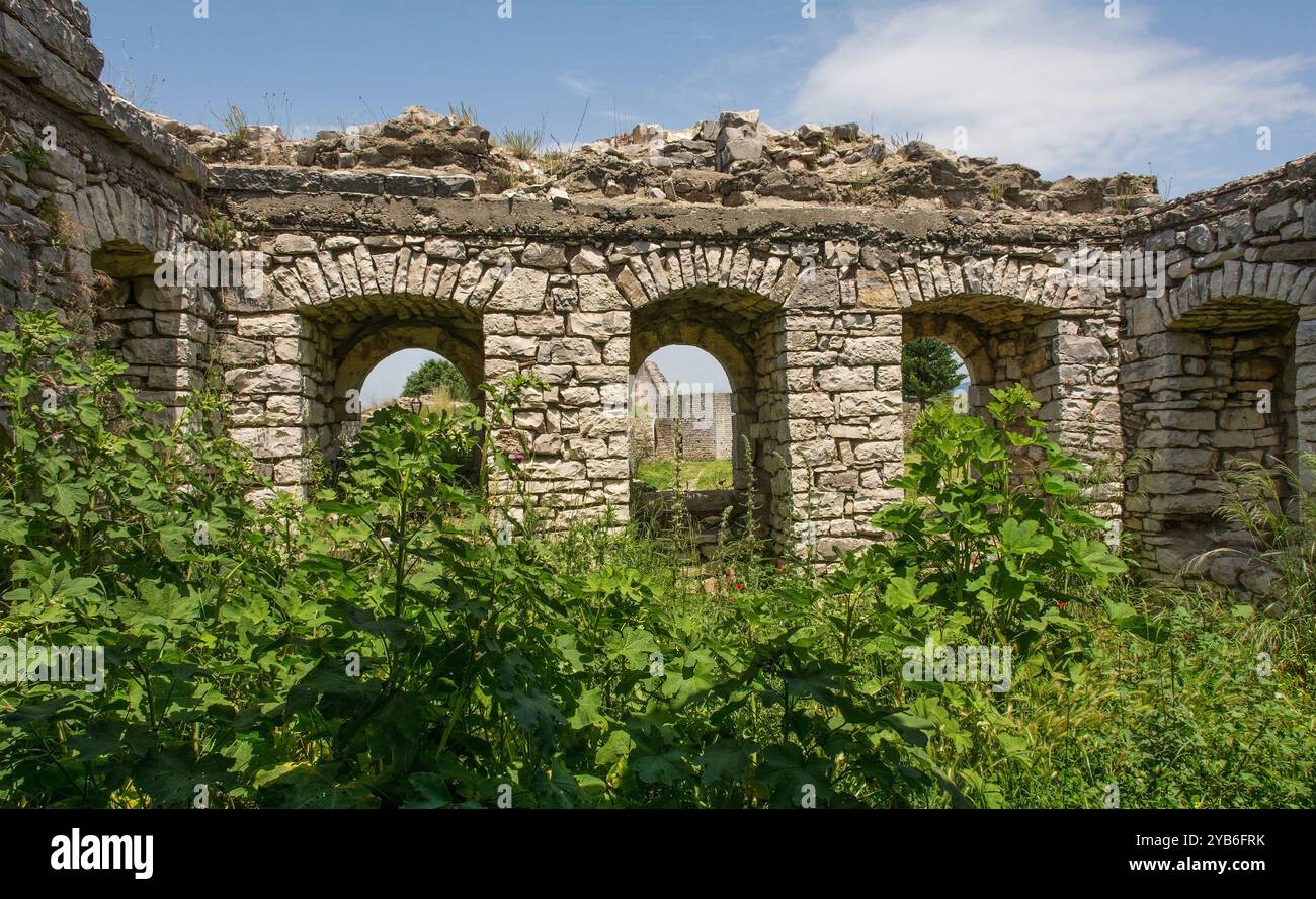 A building within the fortified 13th century Citadel in Berat Castle ...