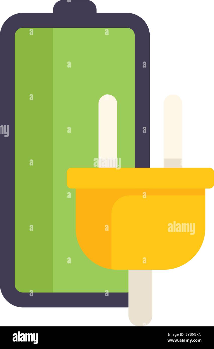 Green energy concept illustrated with an electric plug connecting with ...