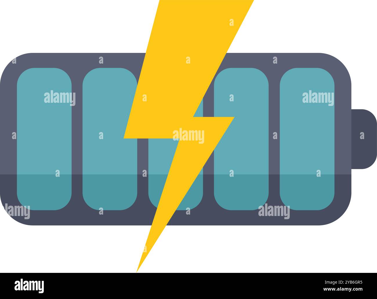 Vector illustration of a battery icon showing energy recharging with a ...