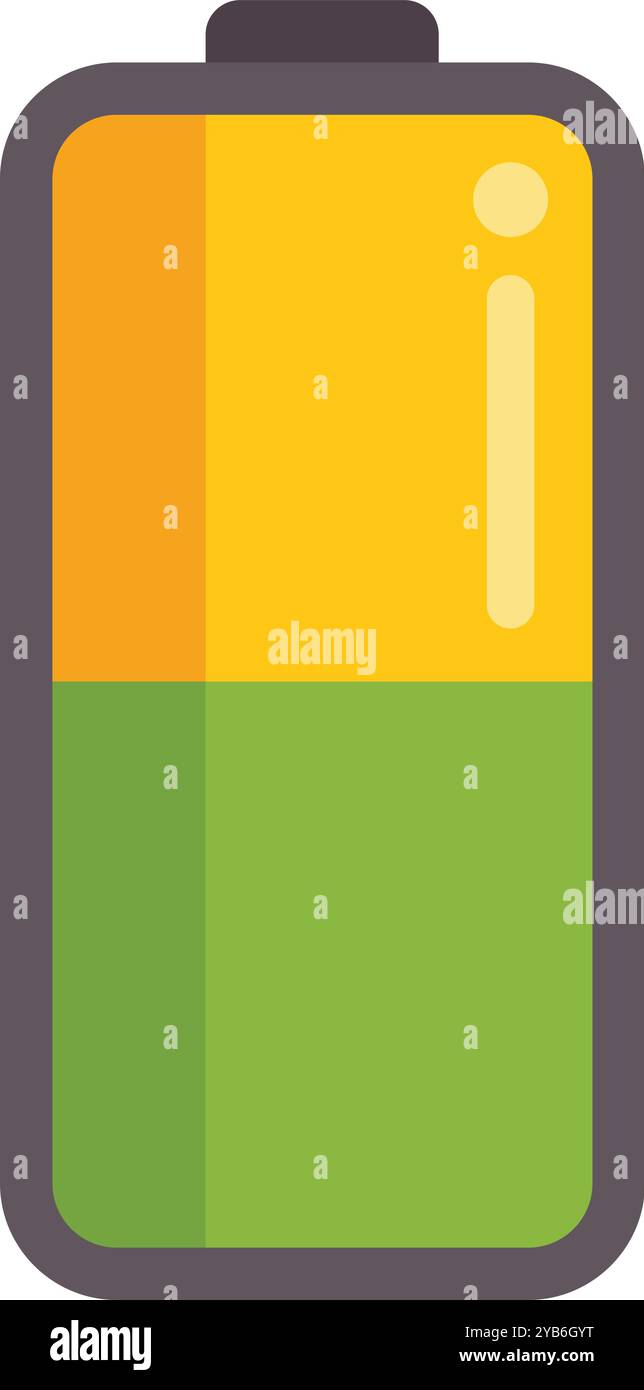 Battery icon is partially charged and showing the remaining power level ...
