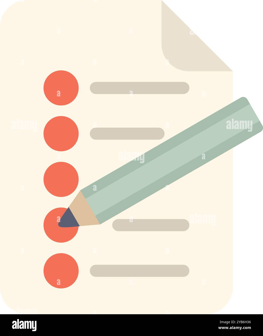 This vector illustration shows a pencil filling out a checklist on a ...