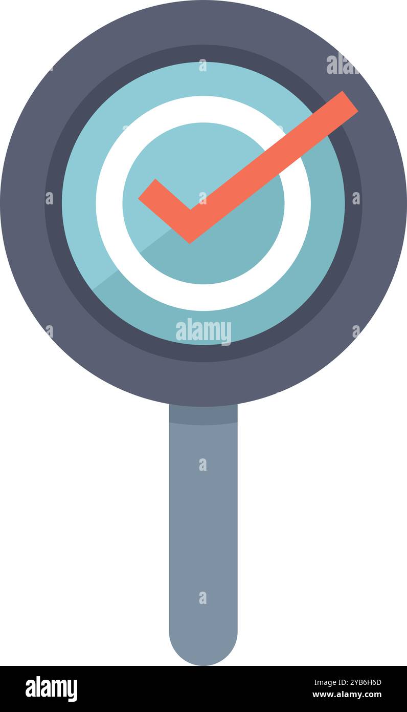 This vector illustration features a magnifying glass focusing on a ...