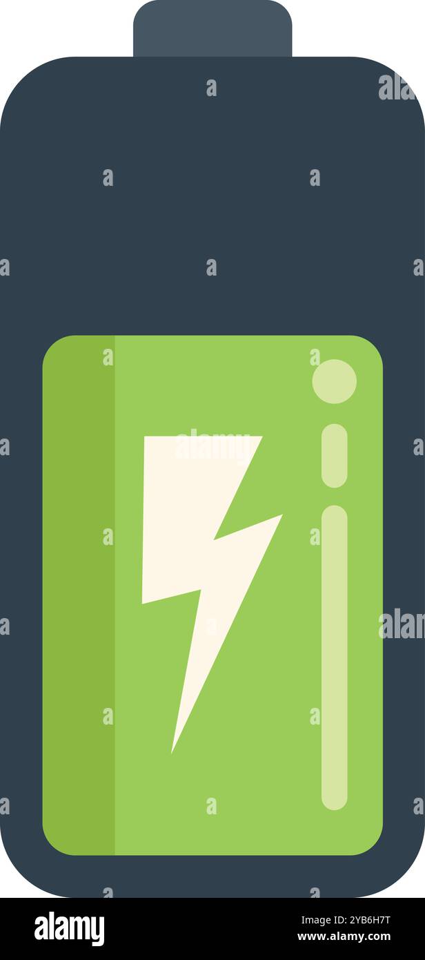 Simple battery icon is showing a full charge indicator light Stock ...