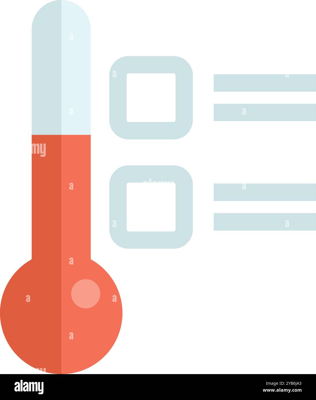 Simple flat illustration of a thermometer measuring increasing ...