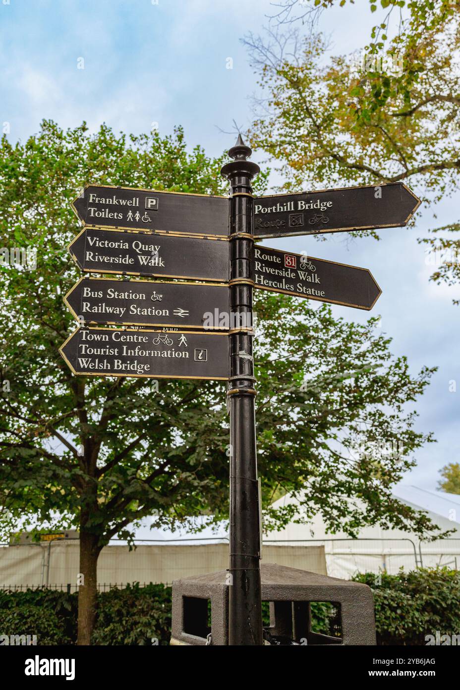 Tourist information signage in Shrewsbury, UK Stock Photo - Alamy
