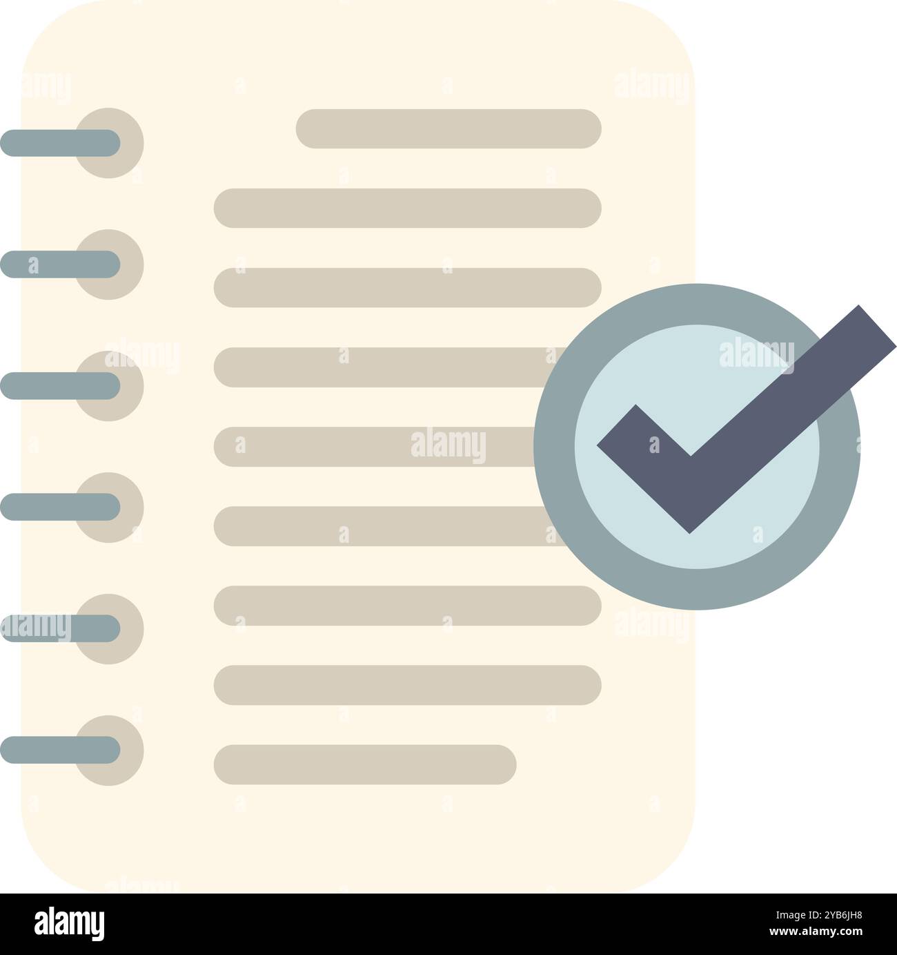 Notepad with checkmark icon illustrating a completed checklist Stock ...