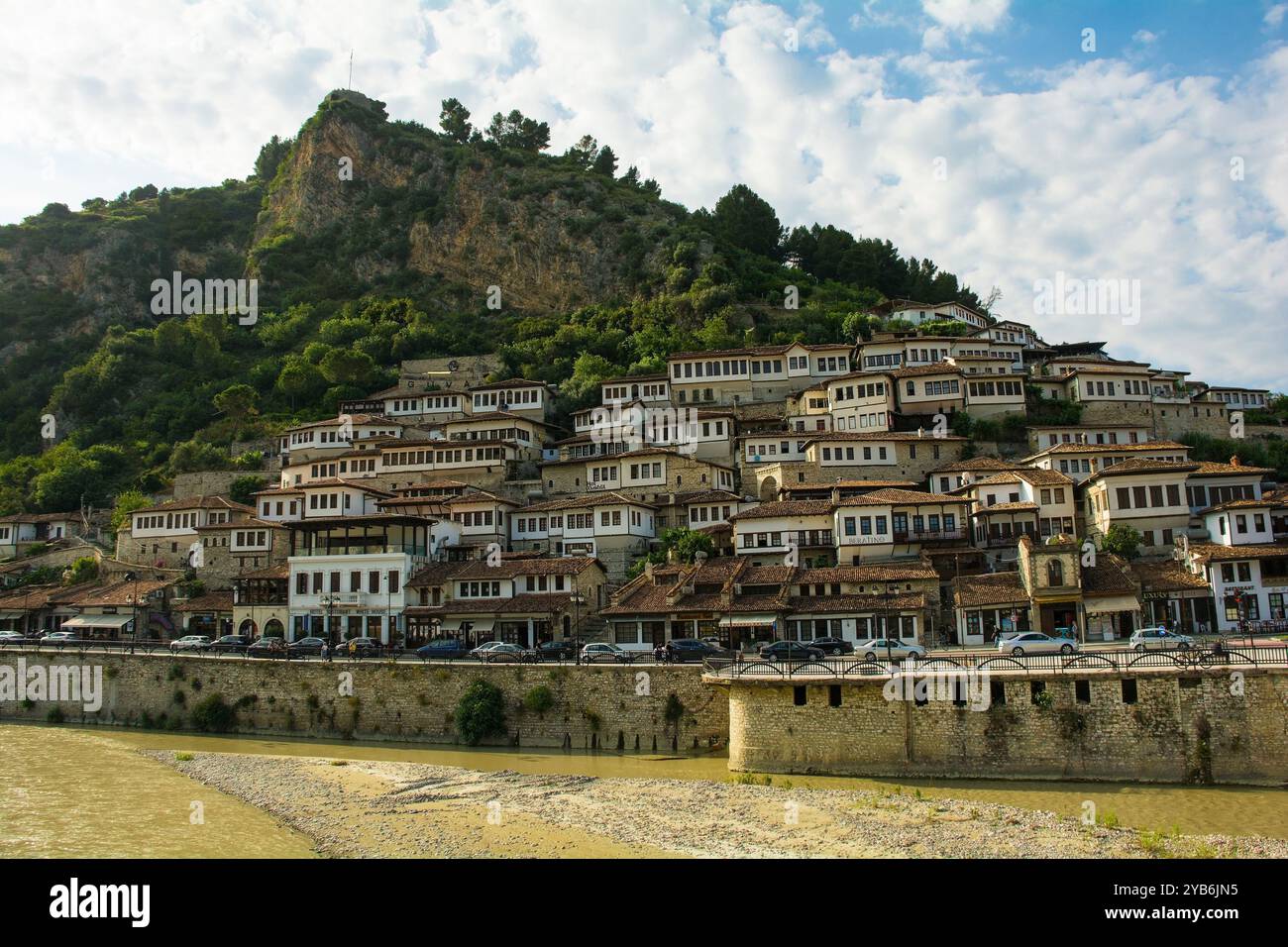 Berat, Albania - June 1st 2024. Traditional Ottoman houses in the ...