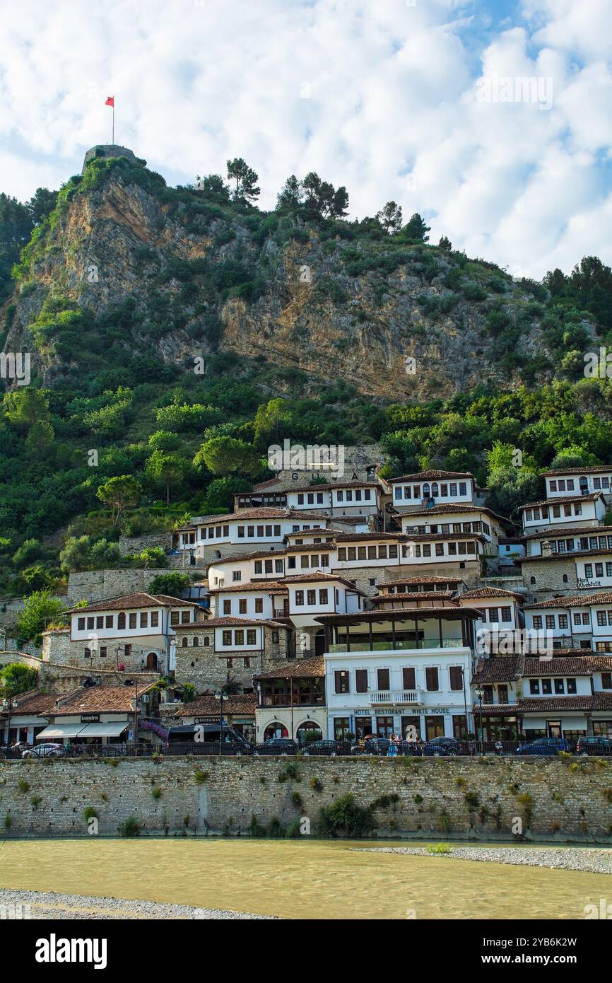 Berat, Albania - June 1st 2024. Traditional Ottoman houses in the ...