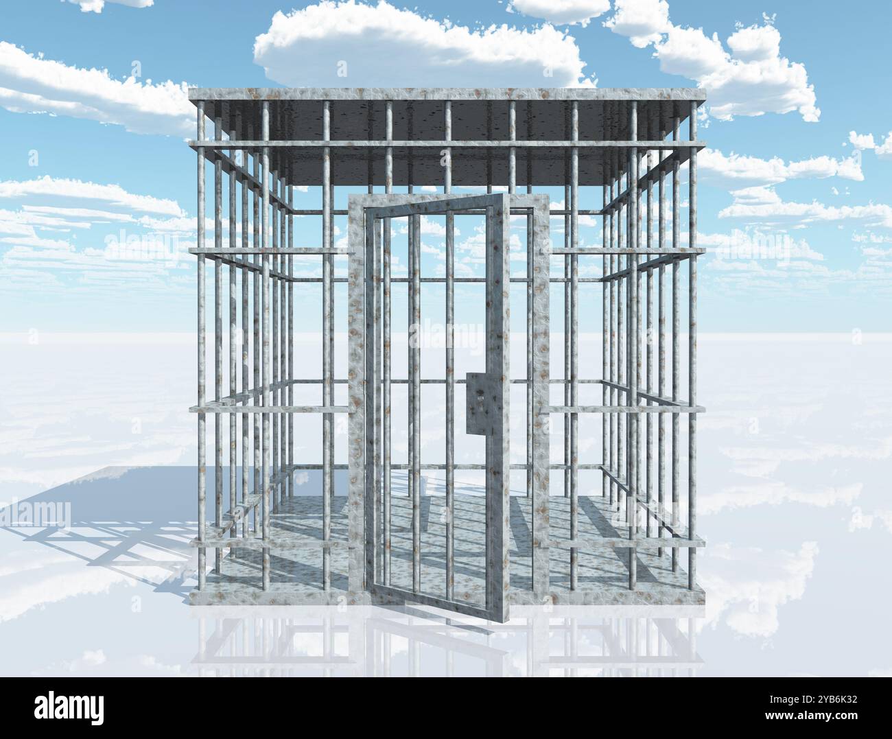 Cage with steel bars Stock Photo - Alamy